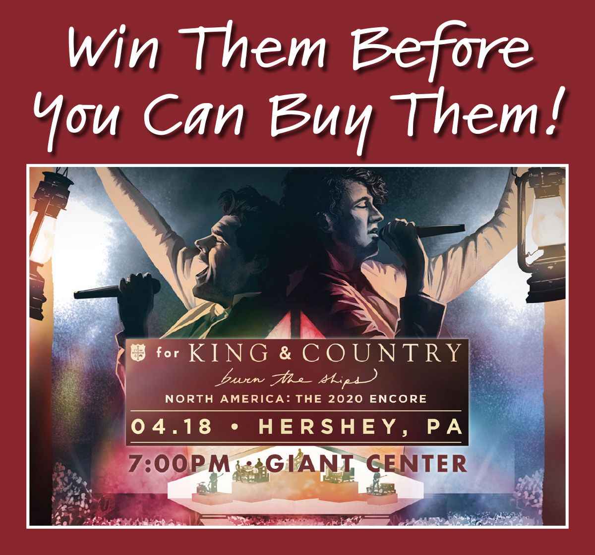 Win for KING & COUNTRY concert tickets before you can buy them! | WJTL ...